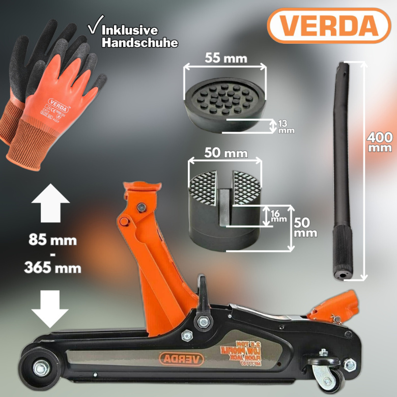 Verda Wagenheber 2,5t Rangierwagenheber 85 - 365 mm MF77107